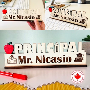 Desk Name Sign School Principal Name Plate Gift for School Principal ...