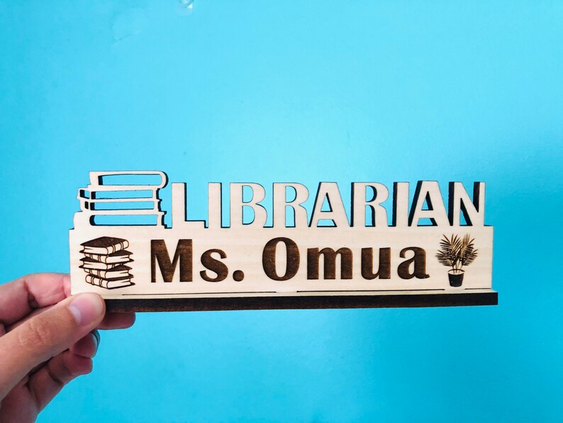 Librarian Name Sign for Desk Stationary for Book Lovers - Etsy