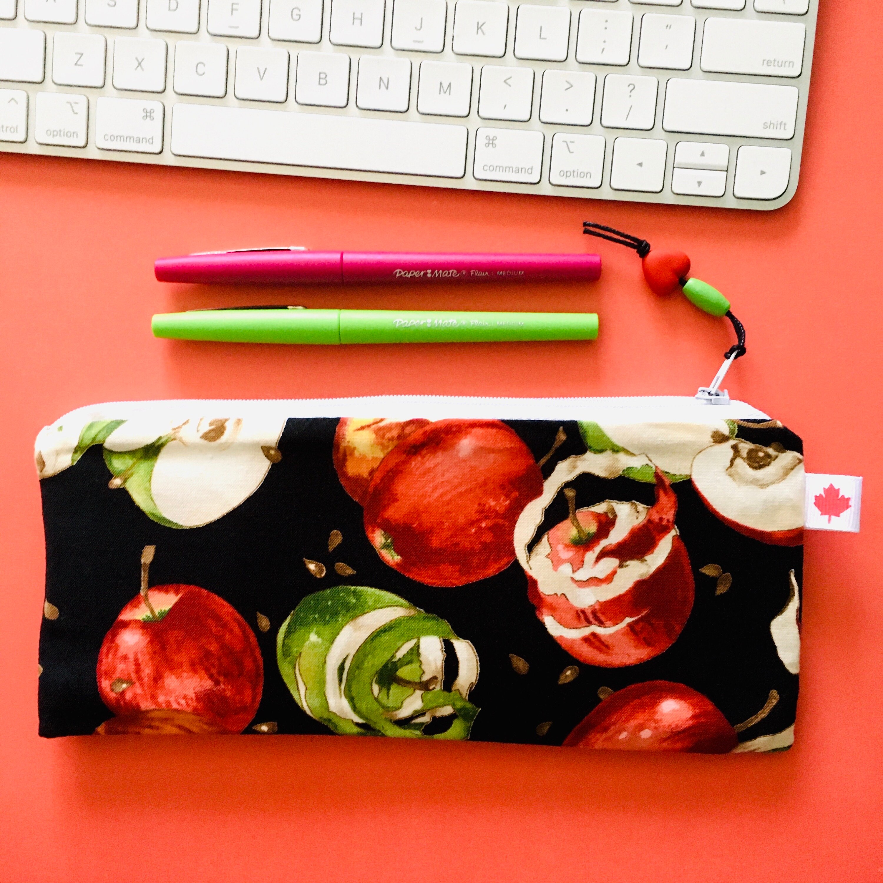 Apple Pencil Case, Teacher Gift, Zippered Supply Pouch - Etsy
