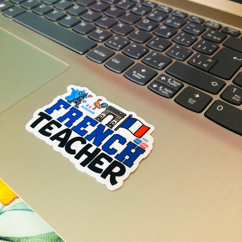 French Teacher Sticker Laptop French Teacher Gift for Her Male - Etsy