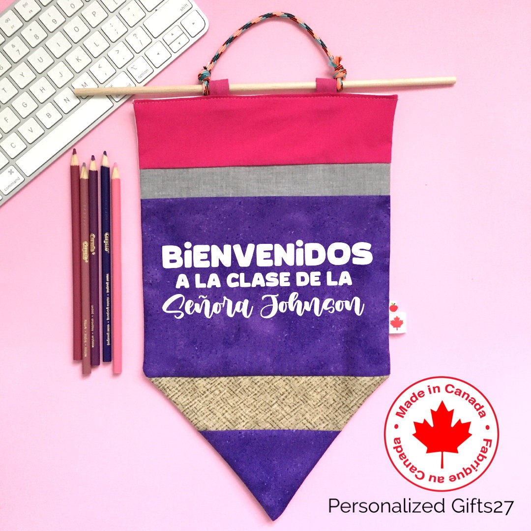 Spanish Classroom Decor Welcome Sign Spanish Wall Hanging Teacher Gift ...