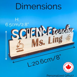 Science Teacher Name Sign Personalized Gift for Her Teacher ...