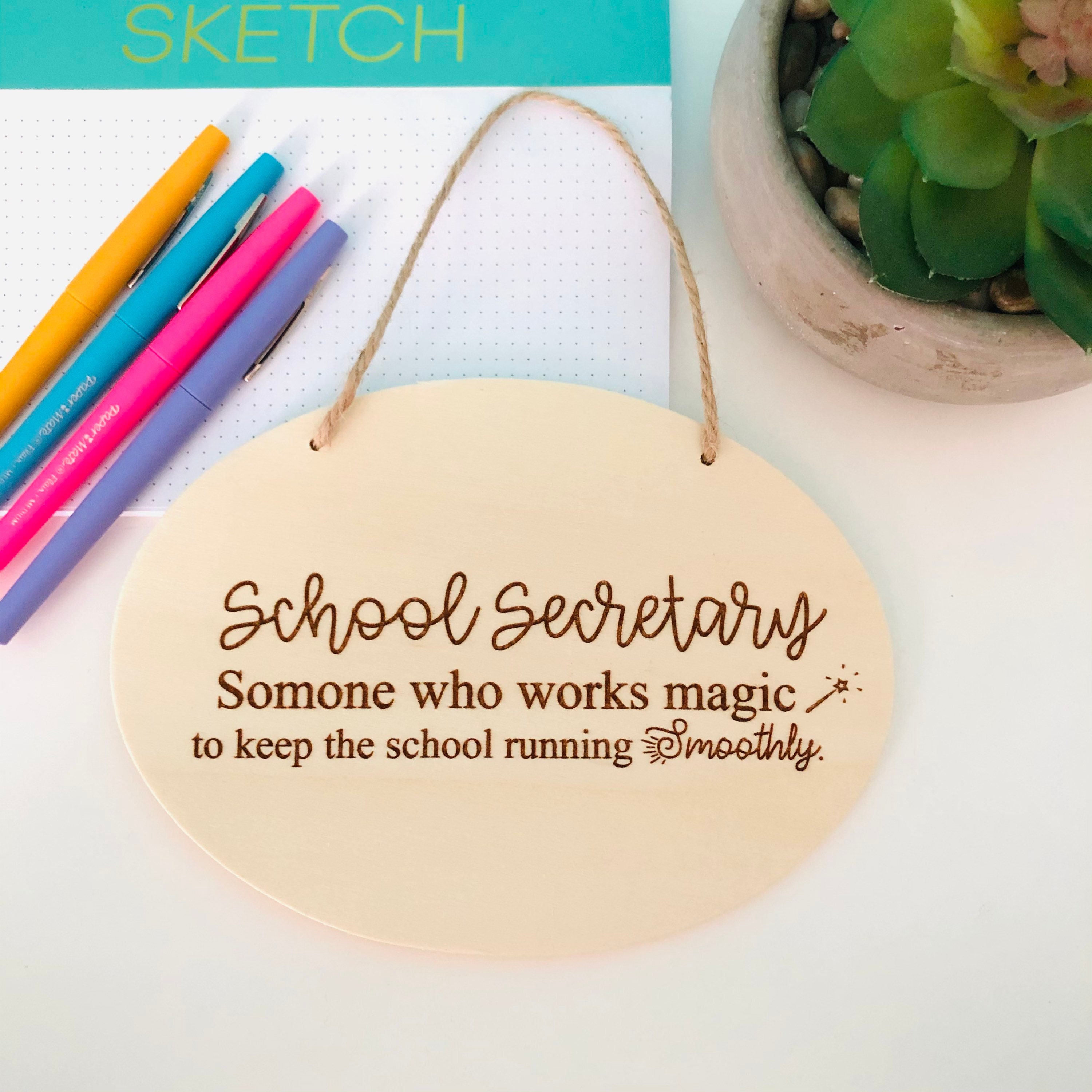 Secretary Name Sign School Secretary Wall Hanging School Front - Etsy
