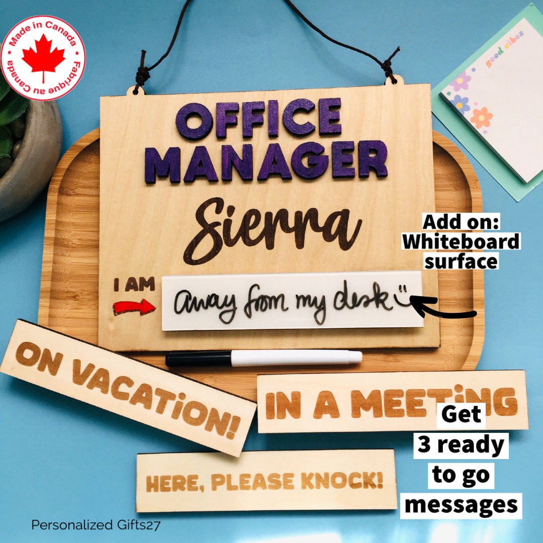 Office Manager Door Sign Office Manager Name Sign Gift for Him Office ...