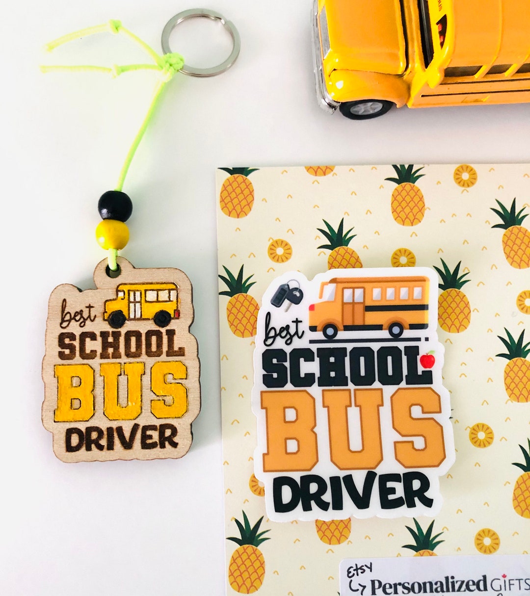 School Bus Driver Gift for Him Bus Driver Keychain Personalized Gift ...