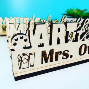 Art Teacher Gift for Art Teacher Name Sign Personalized Classroom Plate ...