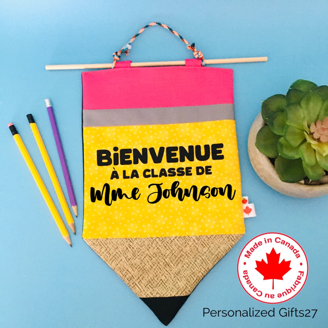 Personalized French Classroom Banner: Bienvenue Pencil Sign - Etsy