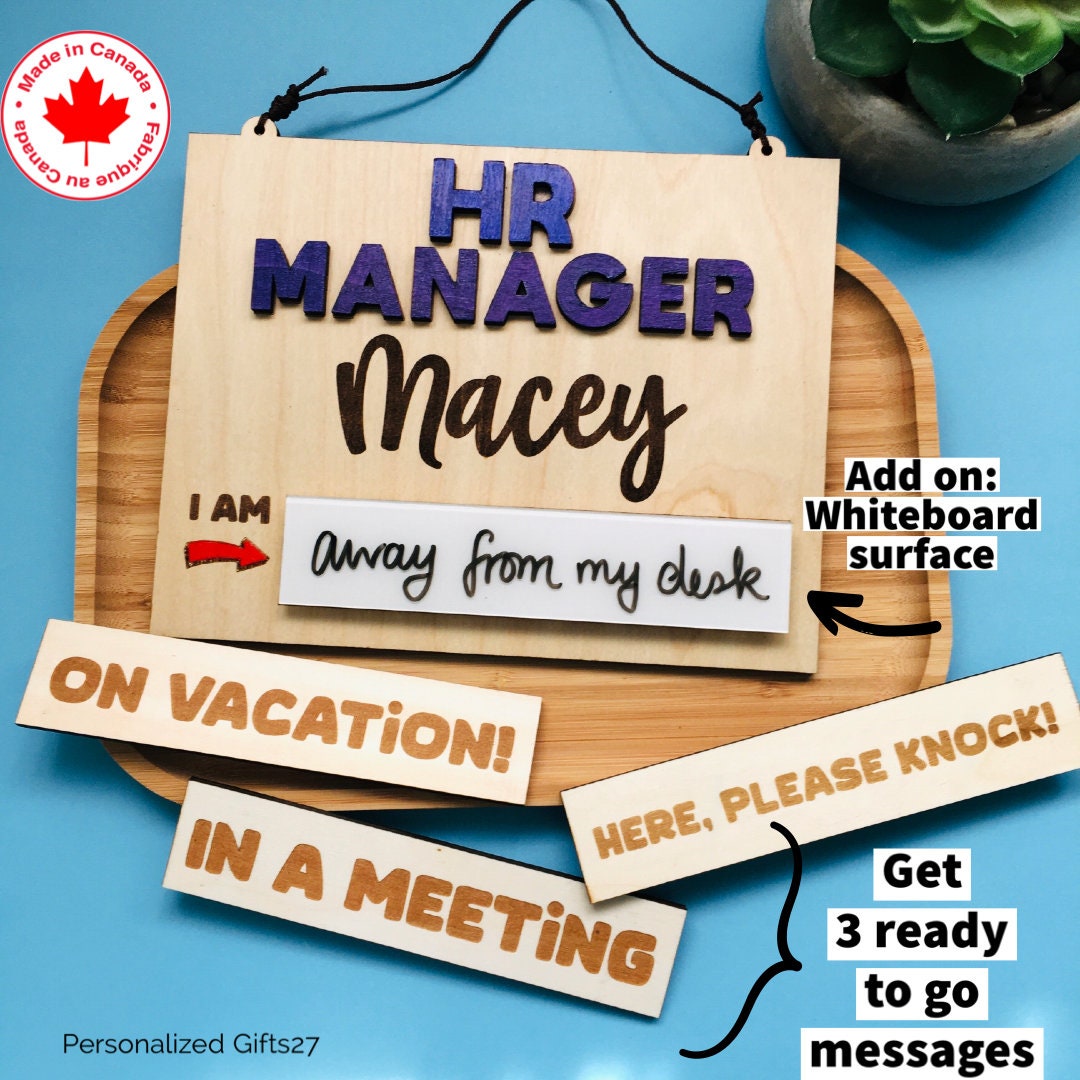 HR Manager Gift for Her Human Resources Office Door Sign Gift for ...