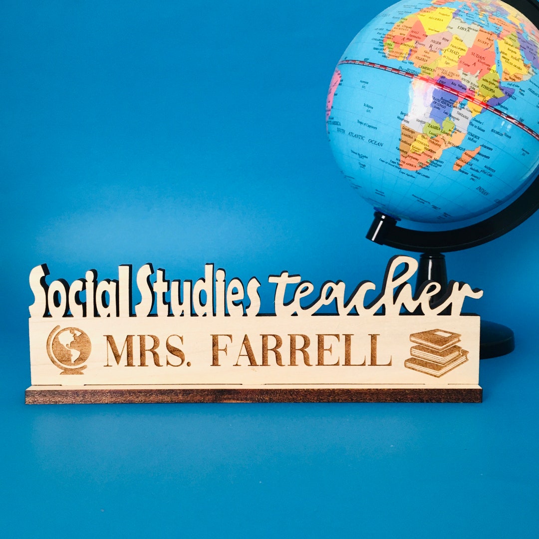 Social Studies Teacher Name Sign Social Studies Teacher Gift Her ...