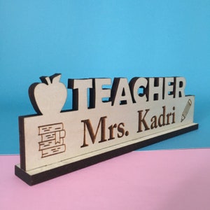 Teacher Desk Sign Teacher Gift for Her Personalized Classroom Name Sign ...