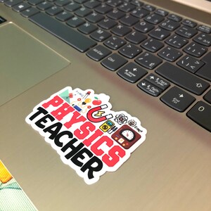 Physics Teacher Sticker Laptop Science Teacher Gift for Her Male ...