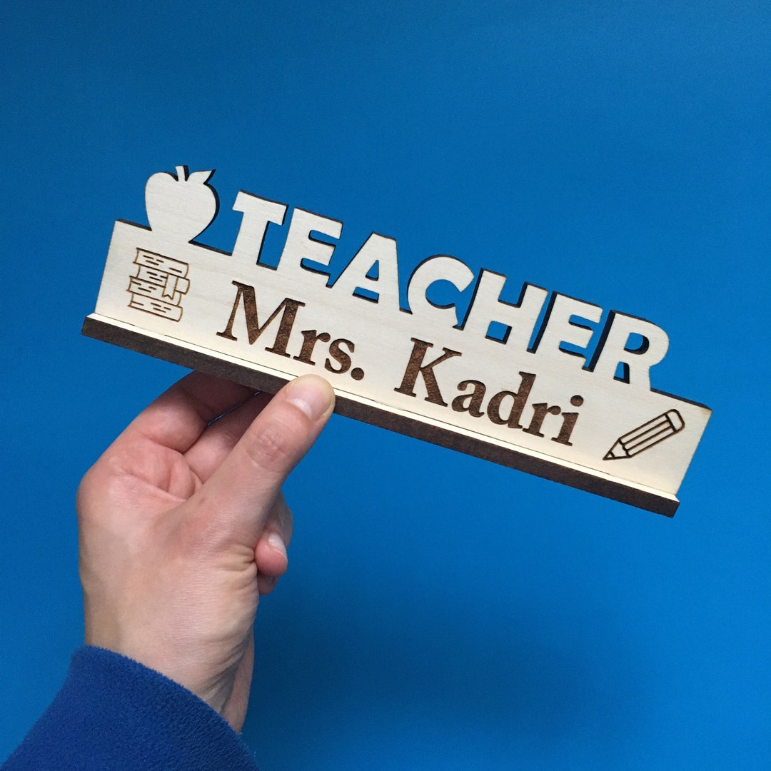 Teacher Desk Sign Teacher Gift for Her Personalized Classroom Name Sign ...