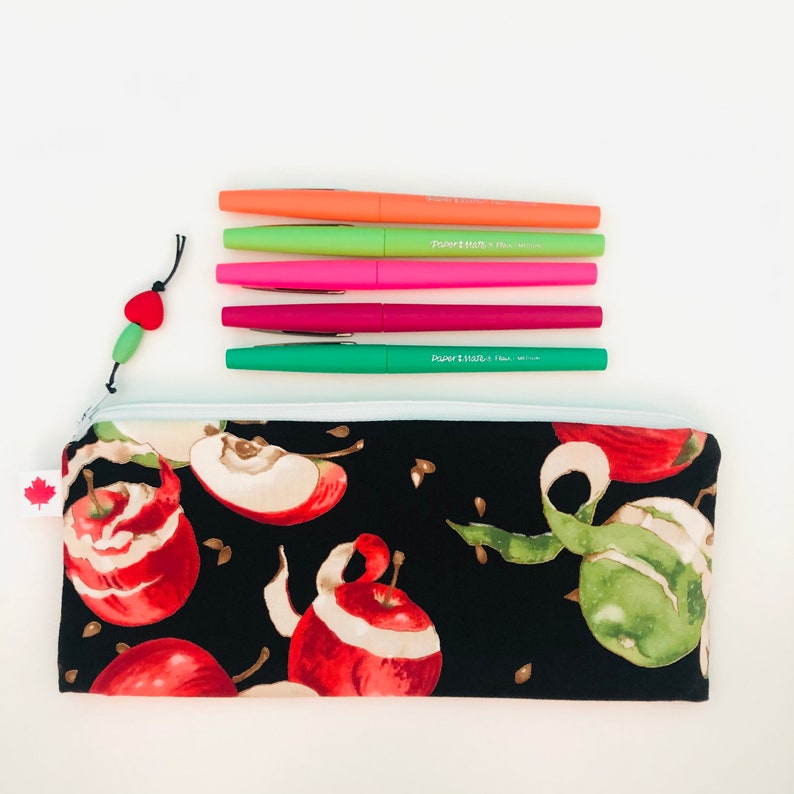 Apple Pencil Case, Teacher Gift, Zippered Supply Pouch - Etsy