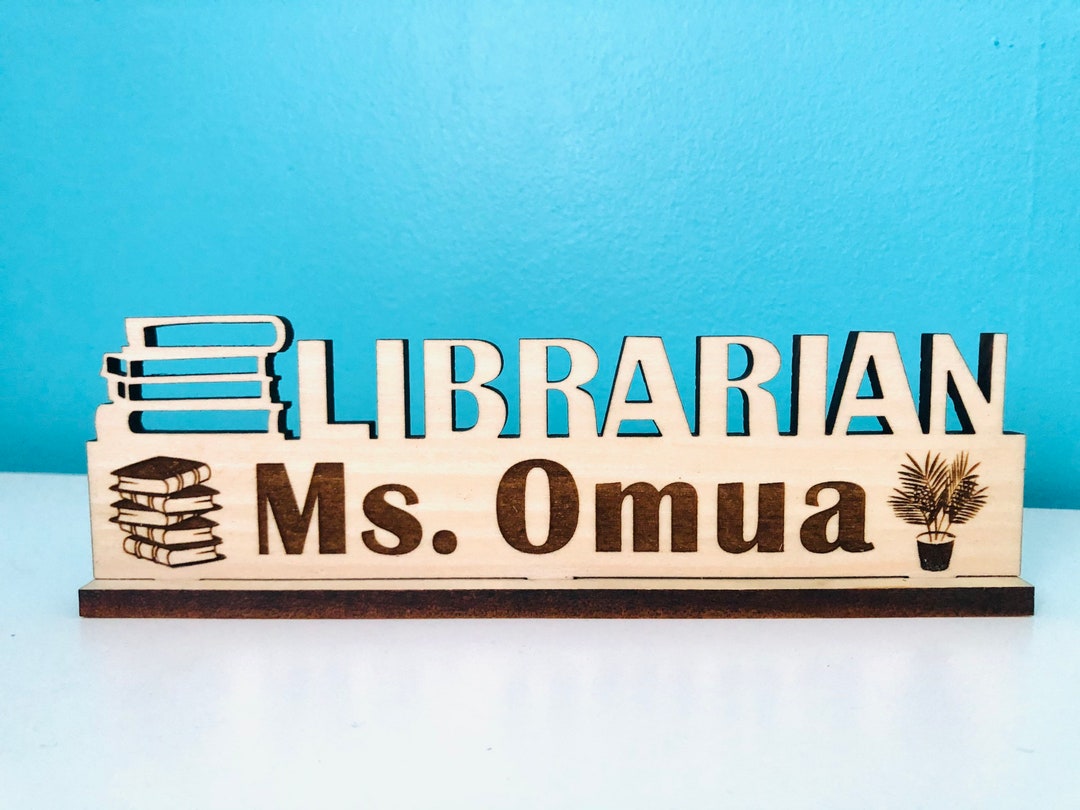 Librarian Name Sign for Desk Stationary for Book Lovers - Etsy