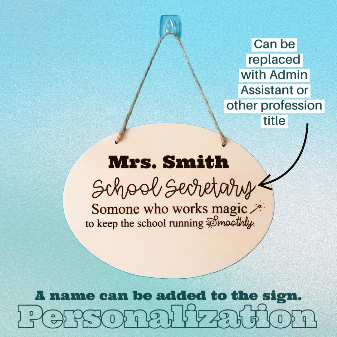Secretary Name Sign School Secretary Wall Hanging School Front - Etsy