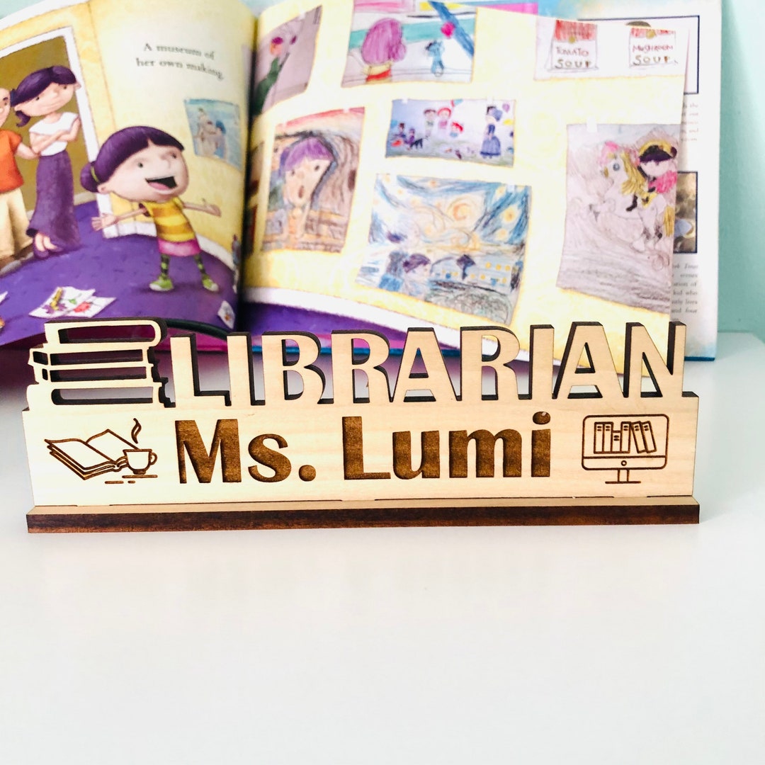 Librarian Desk Sign Librarian Office Decor Stationary for Book Lovers ...