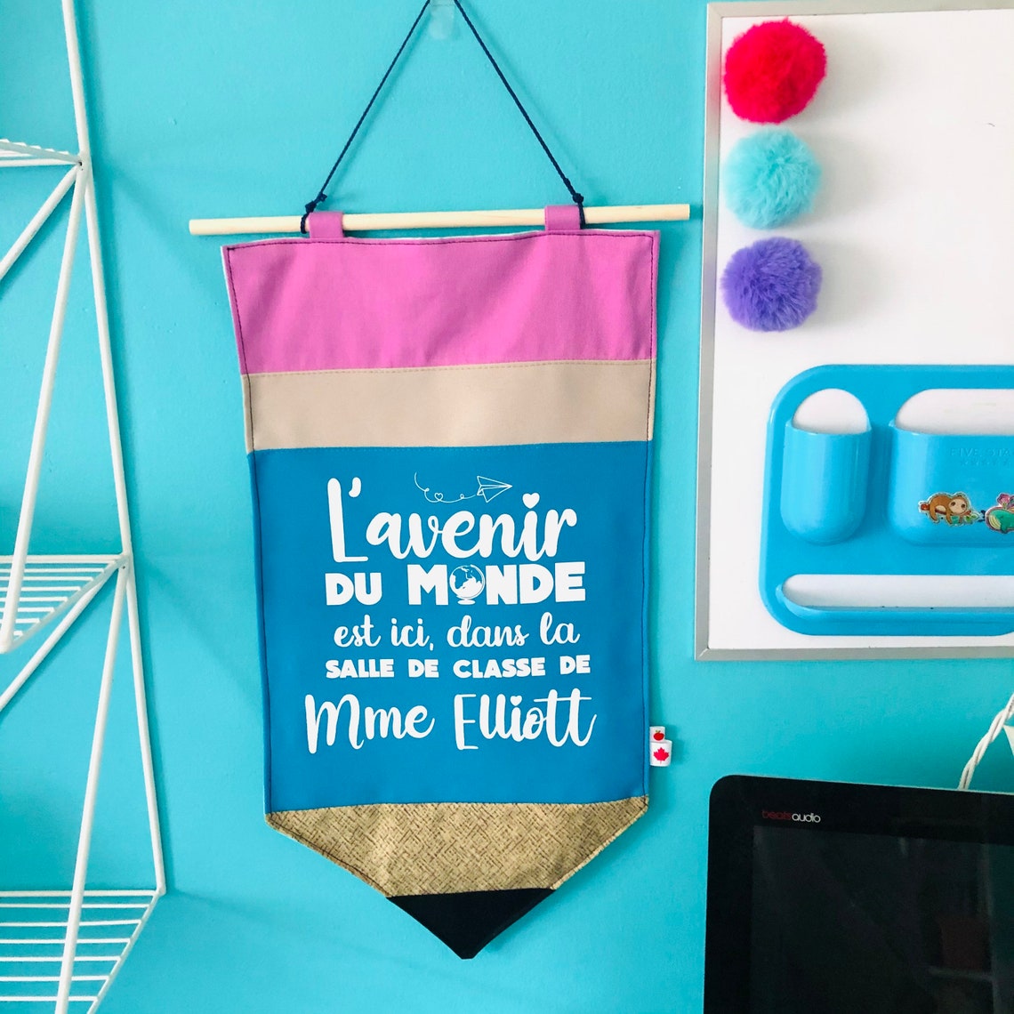 Personalized French Teacher Gift: Fabric Classroom Banner - Etsy