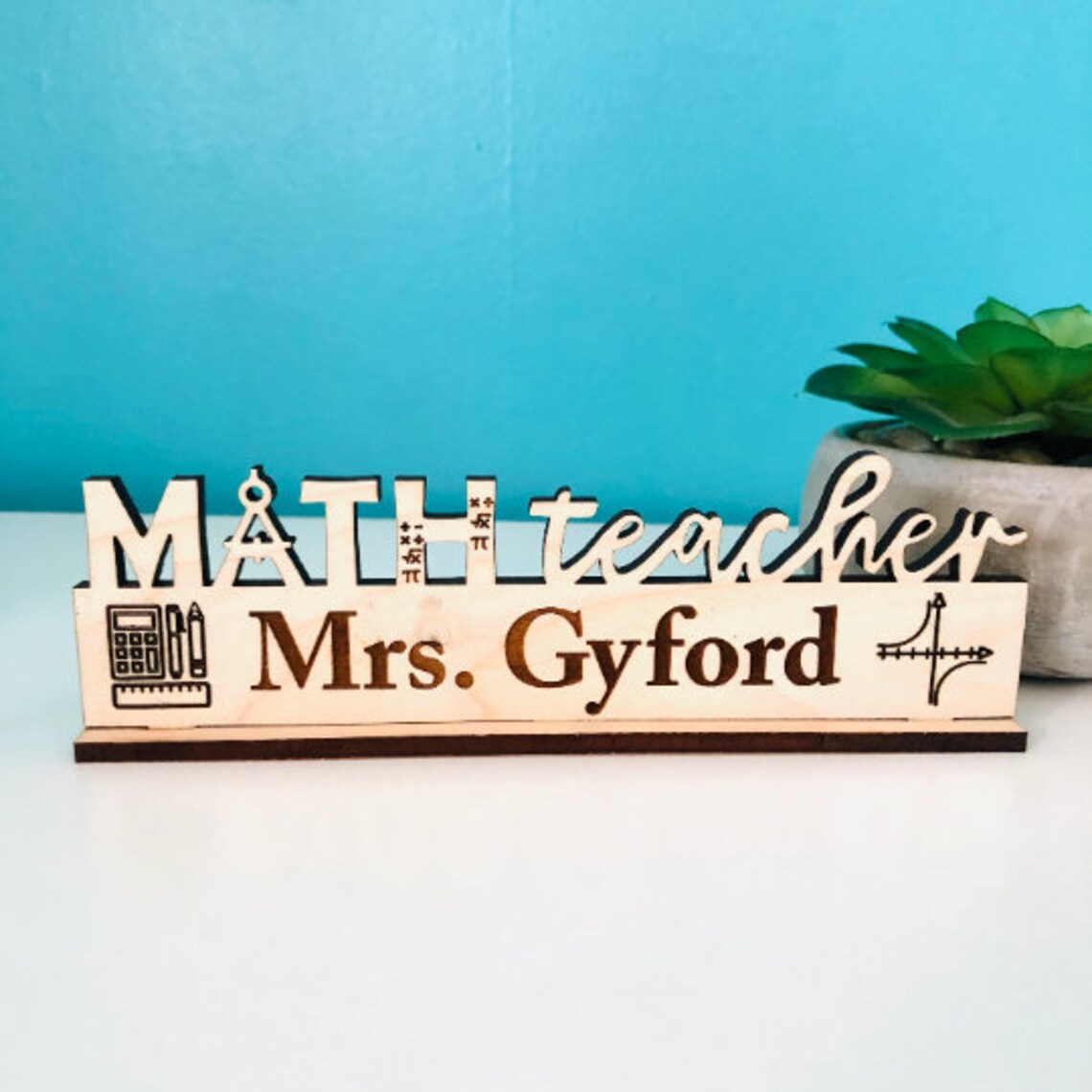 Math Teacher Desk Plaque for Classroom Decor for Math Teacher - Etsy