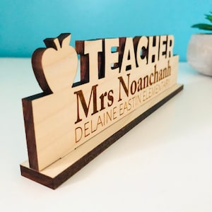 Teacher Desk Sign Teacher Gift for Her Personalized Classroom Name Sign ...