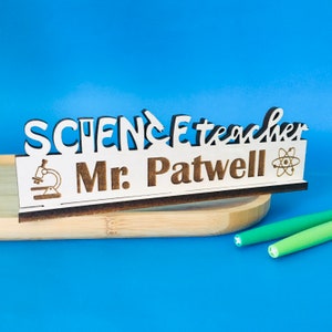 Science Teacher Name Sign Personalized Gift for Her Teacher ...