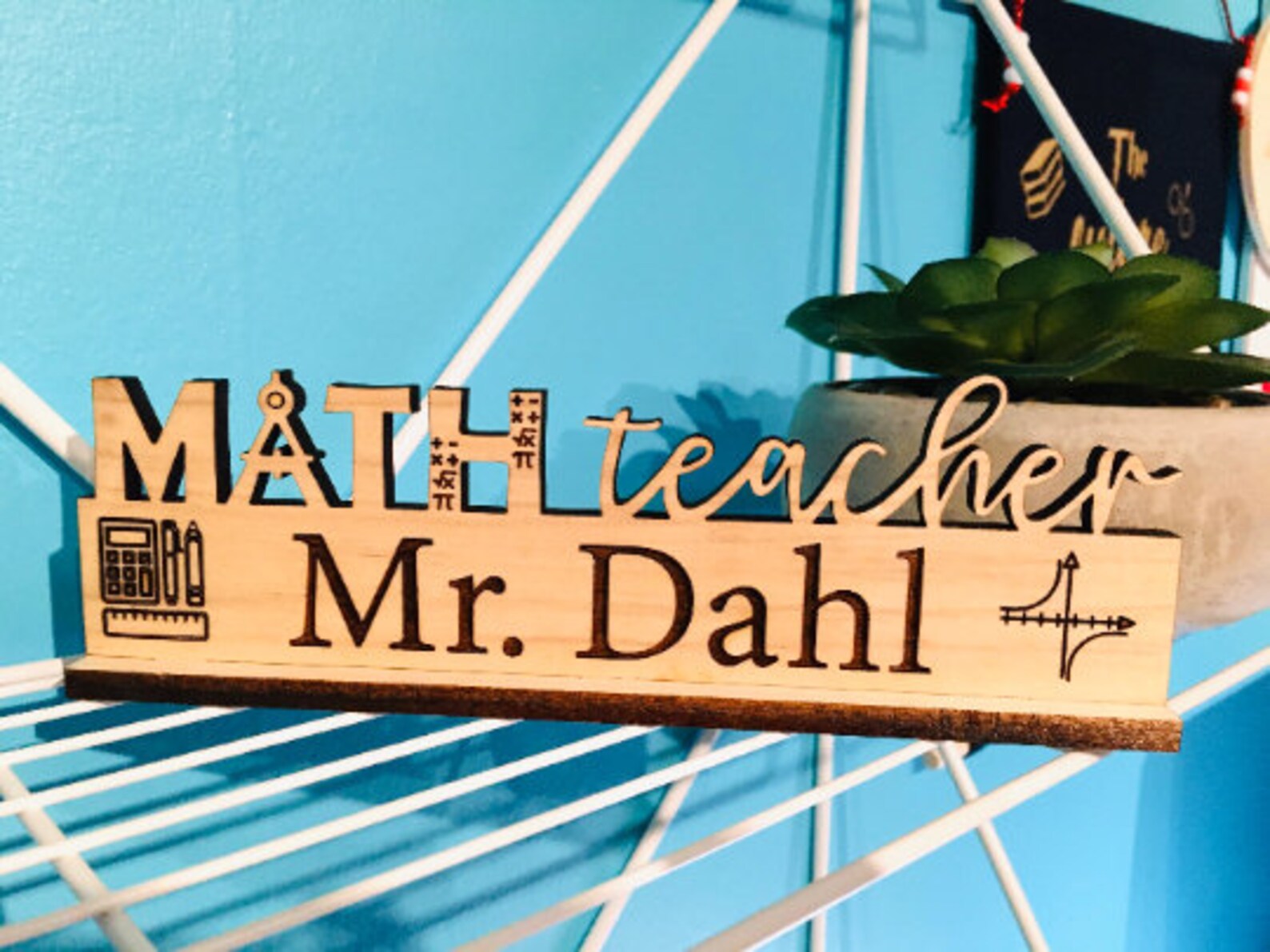 Math Teacher Desk Plaque for Classroom Decor for Math Teacher - Etsy