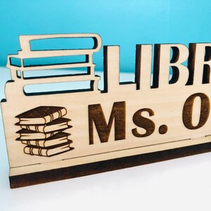 Librarian Name Sign for Desk Stationary for Book Lovers Library Teacher ...