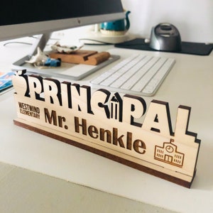 Principal Name Plate for Office Principal Desk Sign Gift for Her ...