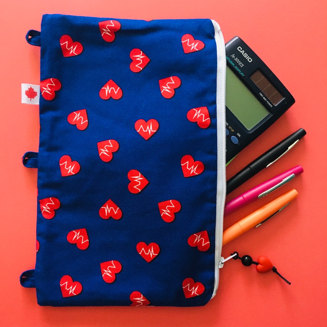 ECG Heart Zipper Pouch: Nurse Binder Organizer, Medical Student Gift - Etsy