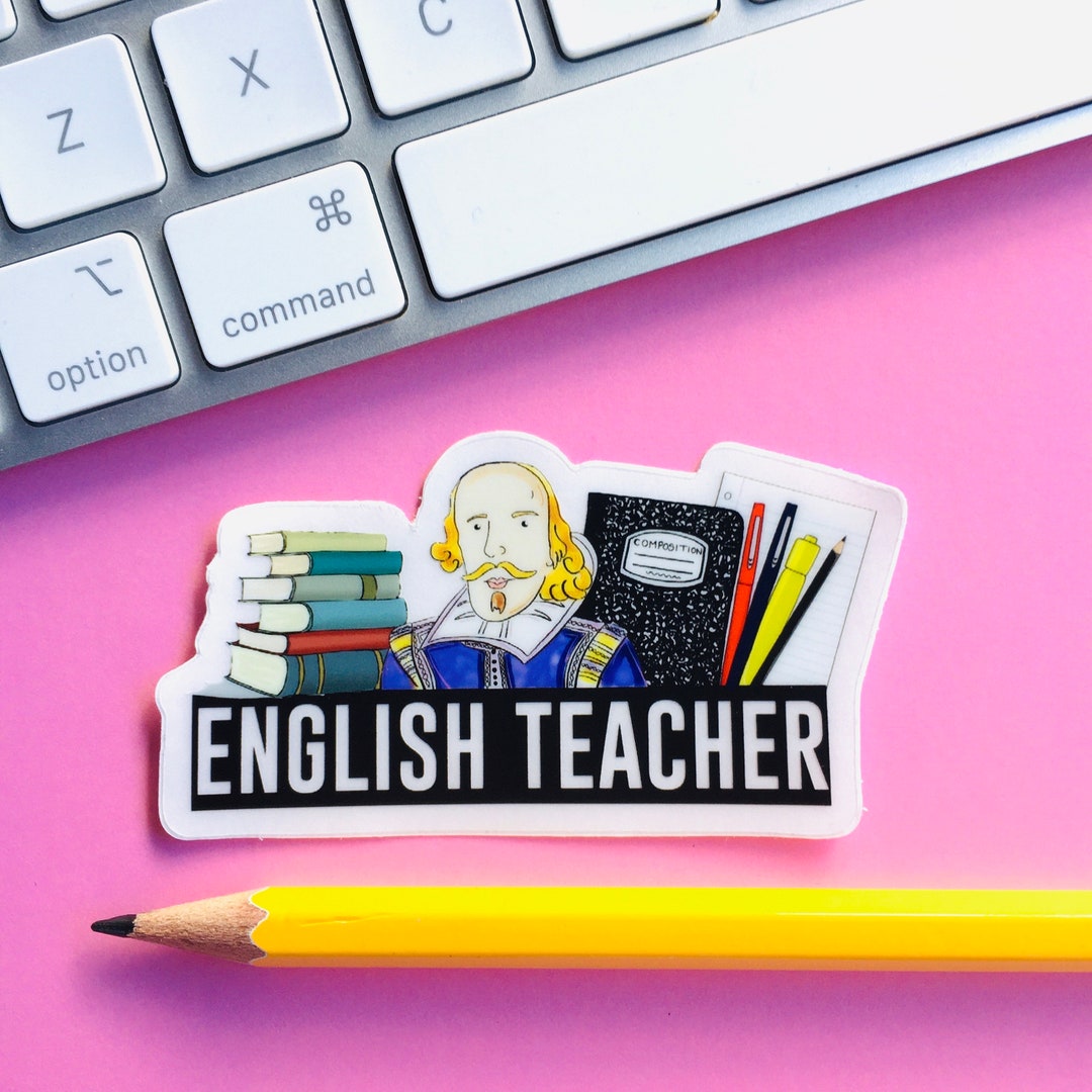Teacher Sticker English Gift for Her English Teacher Decal Laptop ...