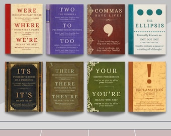 10 Funny English Classroom Posters Printable, Grammar Punctuation ...