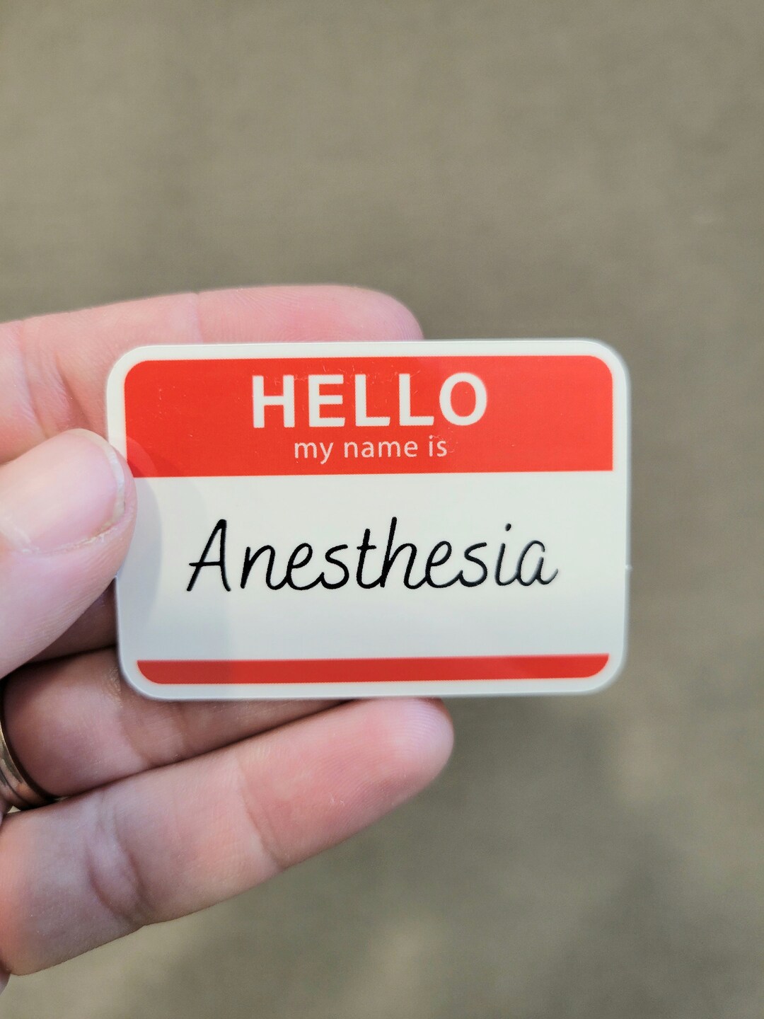Hello My Name is Anesthesia Vinyl Sticker - Etsy