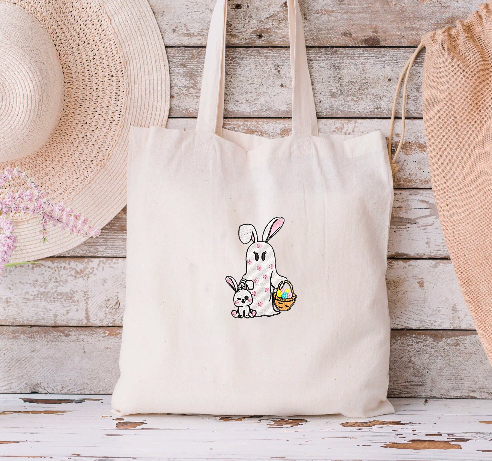 Bunny Ghost Embroidery, Easter Ghost EMB, Spooky Easter PES, Easter Egg ...
