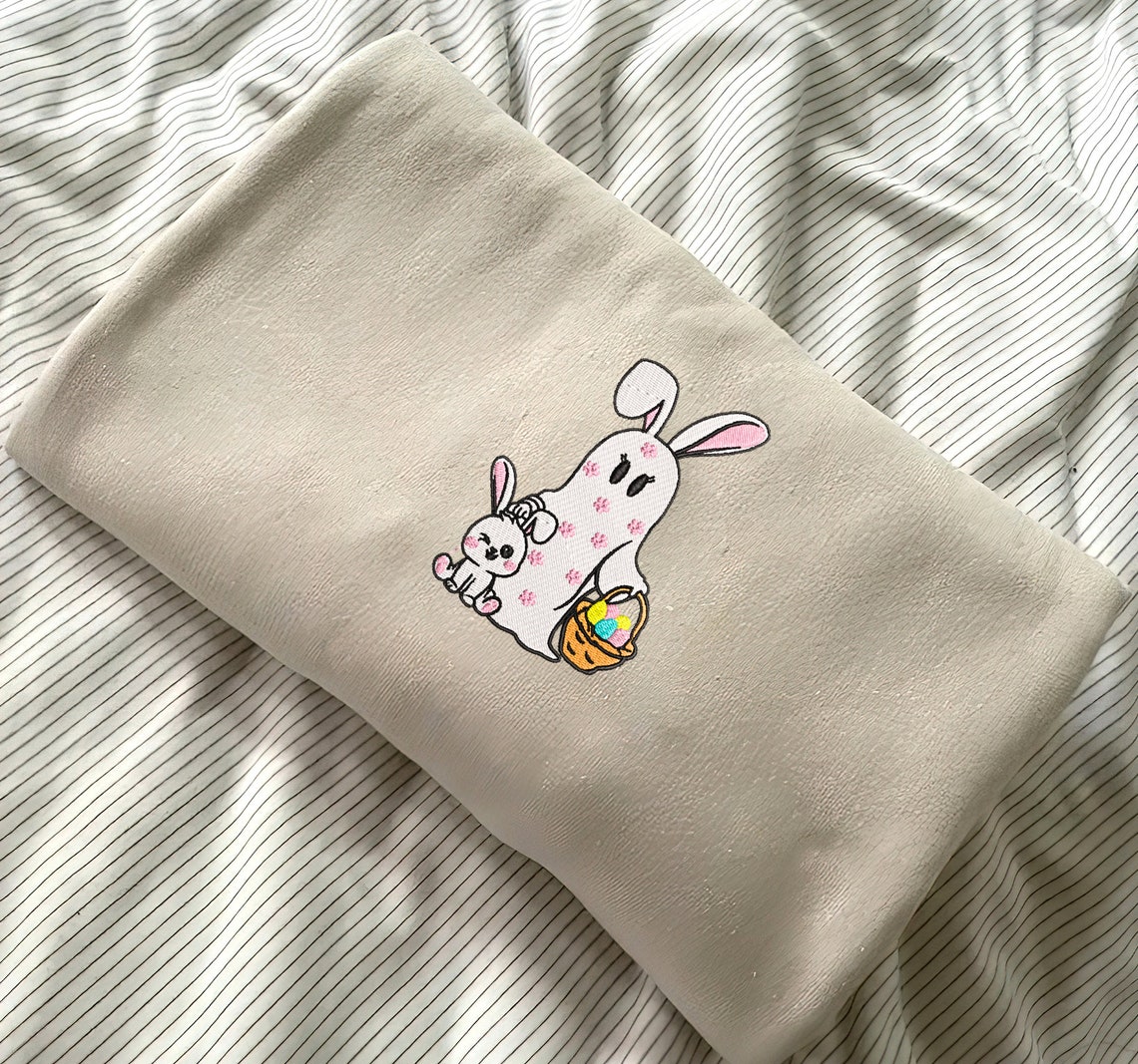 Bunny Ghost Embroidery, Easter Ghost EMB, Spooky Easter PES, Easter Egg ...