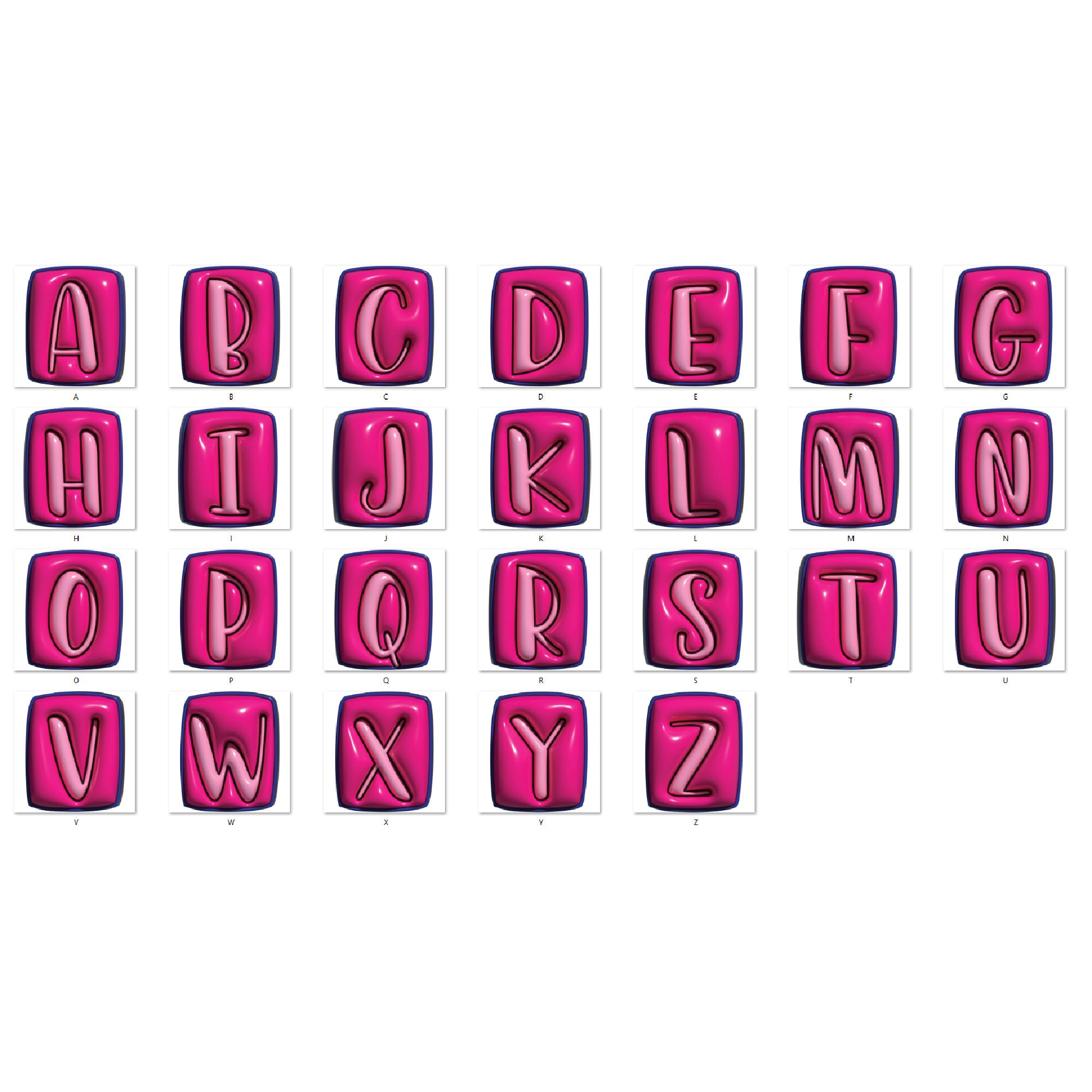 3D Inflated Alphabet Set, Alphabet Set, 3D Inflated PNG, Easter ...