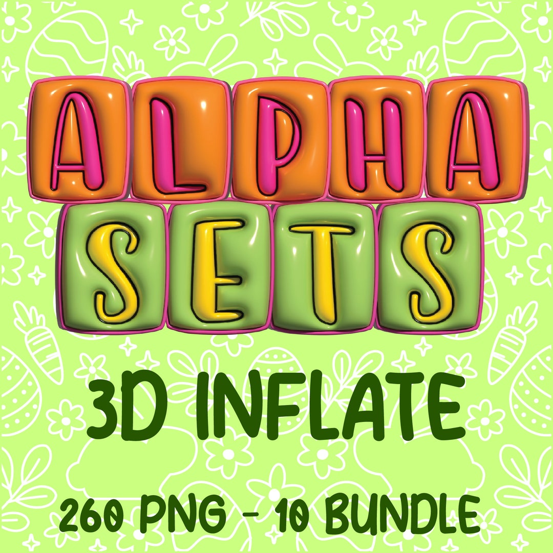 3D Inflated Alphabet Set, Alphabet Set, 3D Inflated PNG, Easter ...