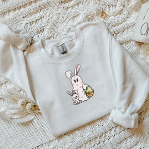 Bunny Ghost Embroidery, Easter Ghost EMB, Spooky Easter PES, Easter Egg ...