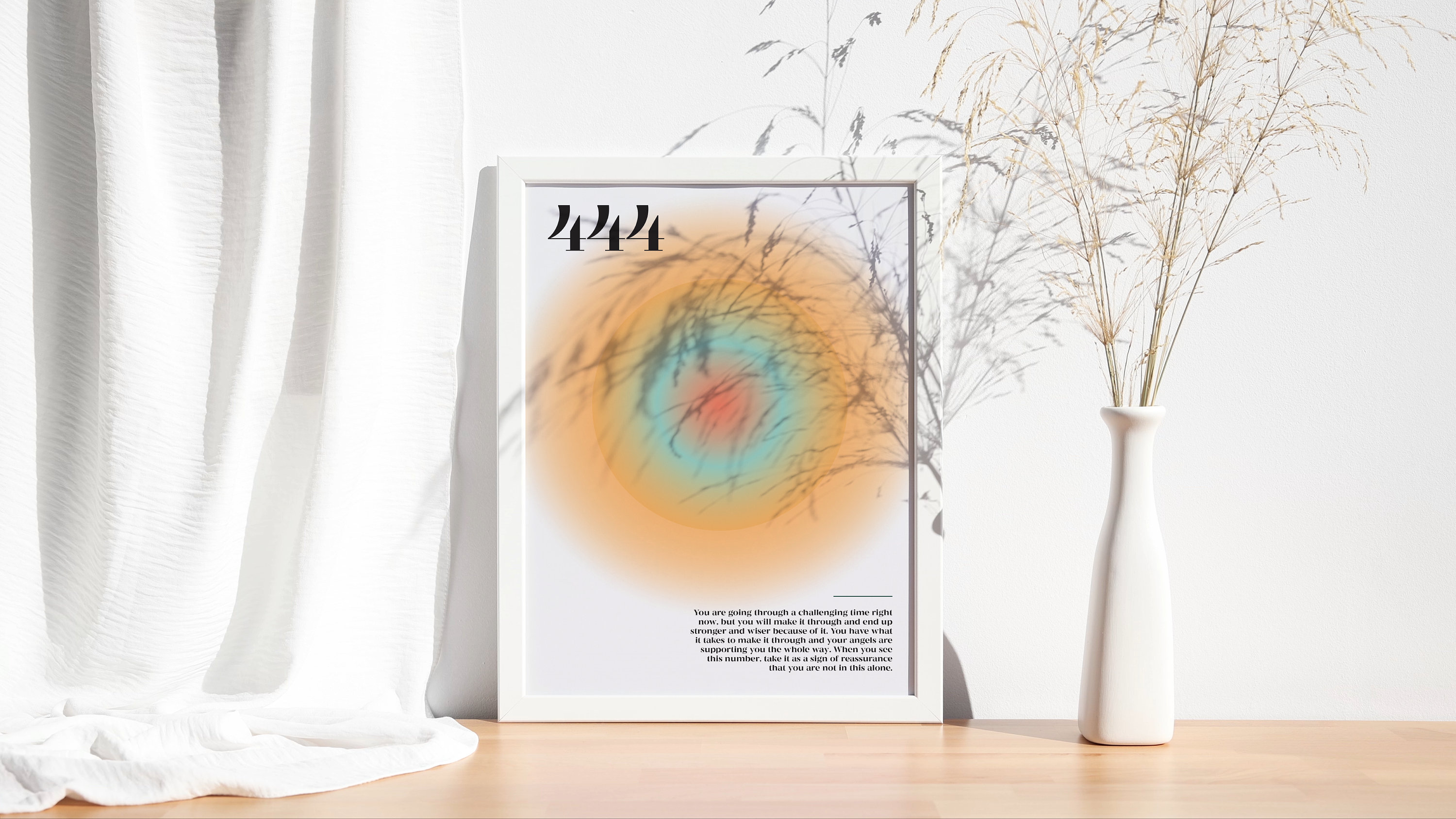 Angel Number 444 | Digital Download, Minimalist Printable Spiritual ...