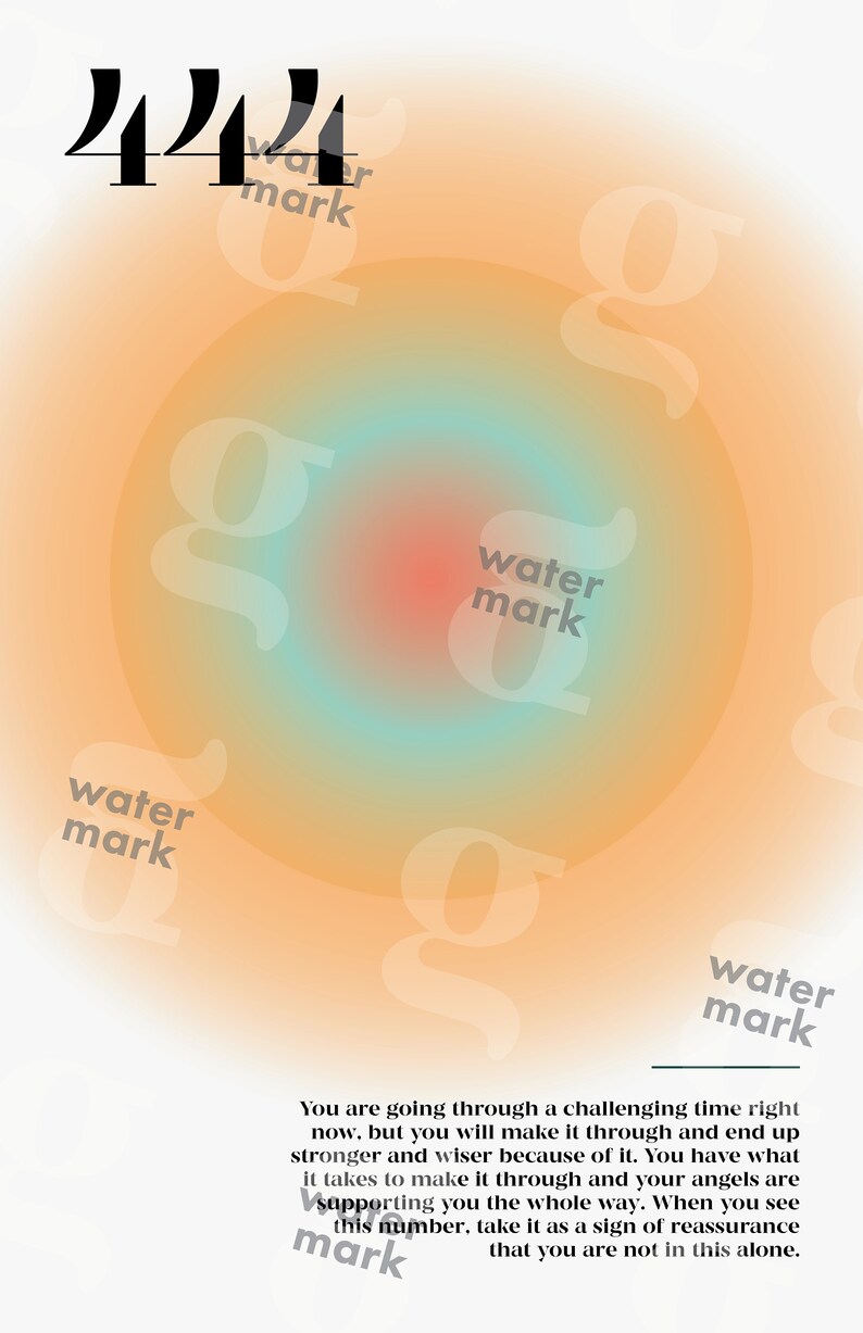 Angel Number 444 | Digital Download, Minimalist Printable Spiritual ...