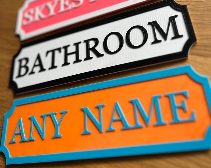 Personalised Name Sign Door Sign Name Plate Any Colour Any Name Name ...