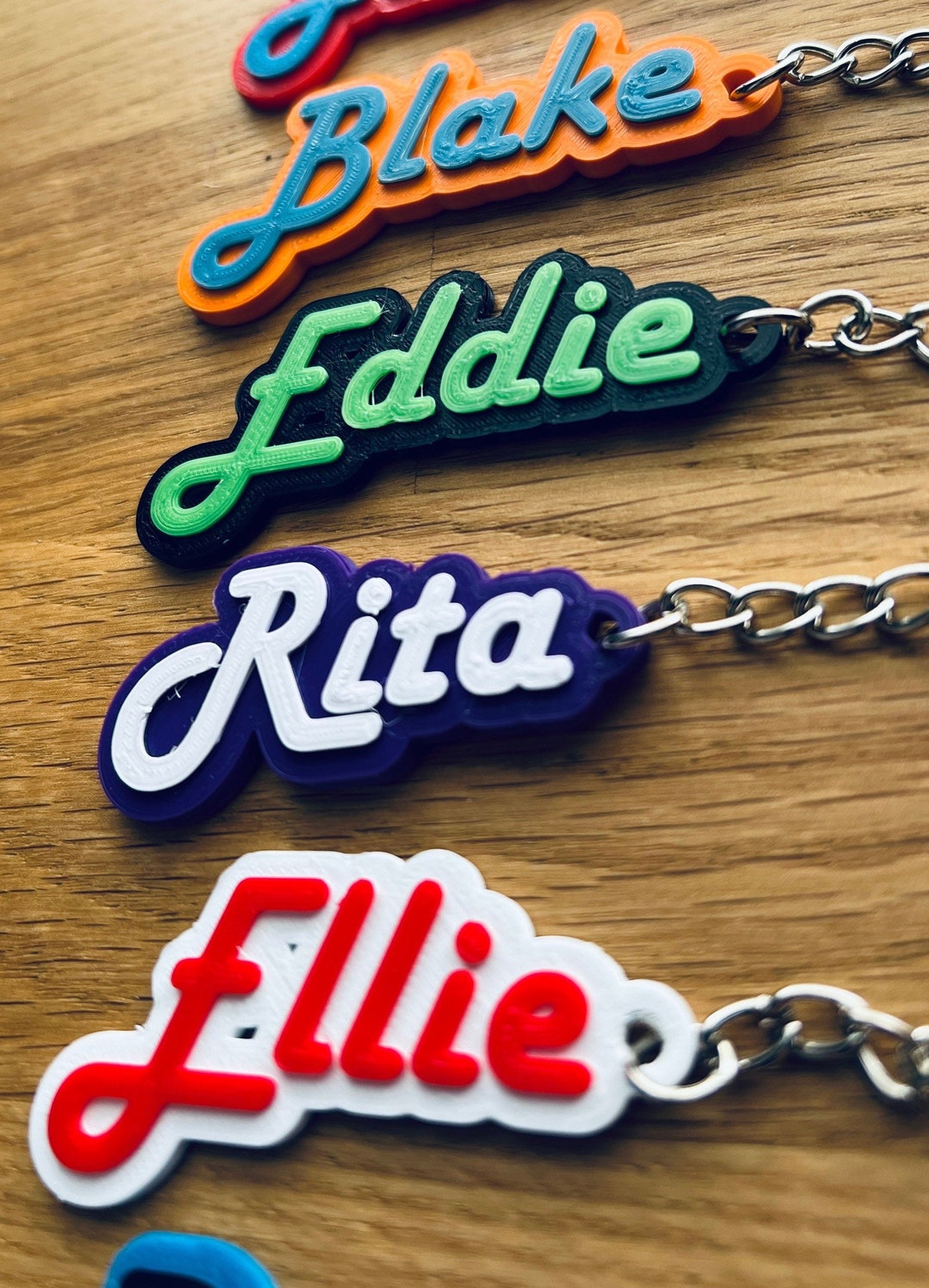 Personalised Keyring-personalised-name Key Ring-car Key Ring-3d Printed ...