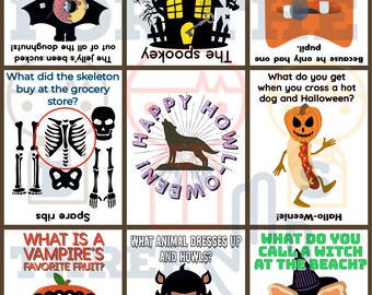 Printable Halloween Lunchbox Jokes for Kids, Funny Lunch Bag Cards ...