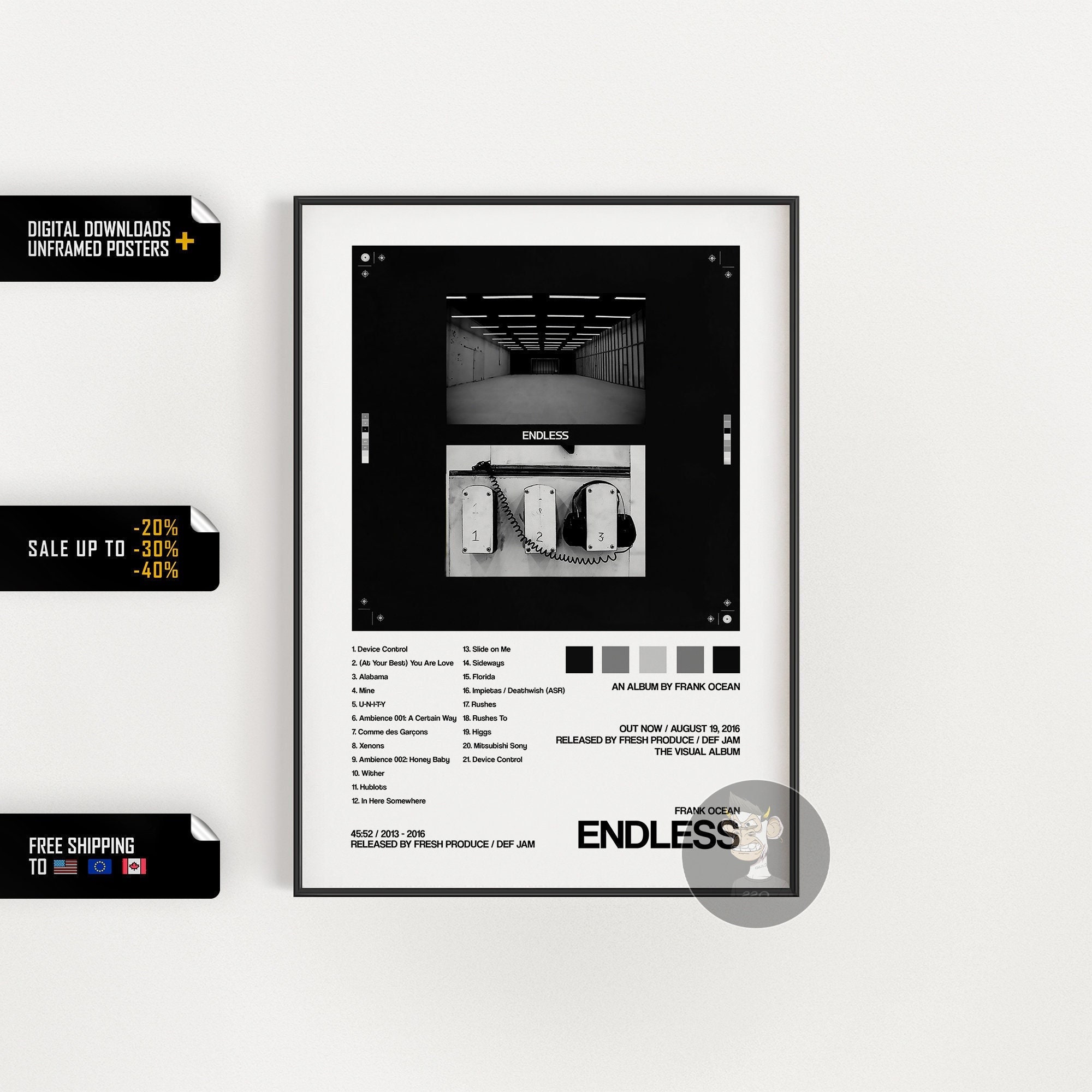 Frank Ocean - Endless - Album Cover Posters