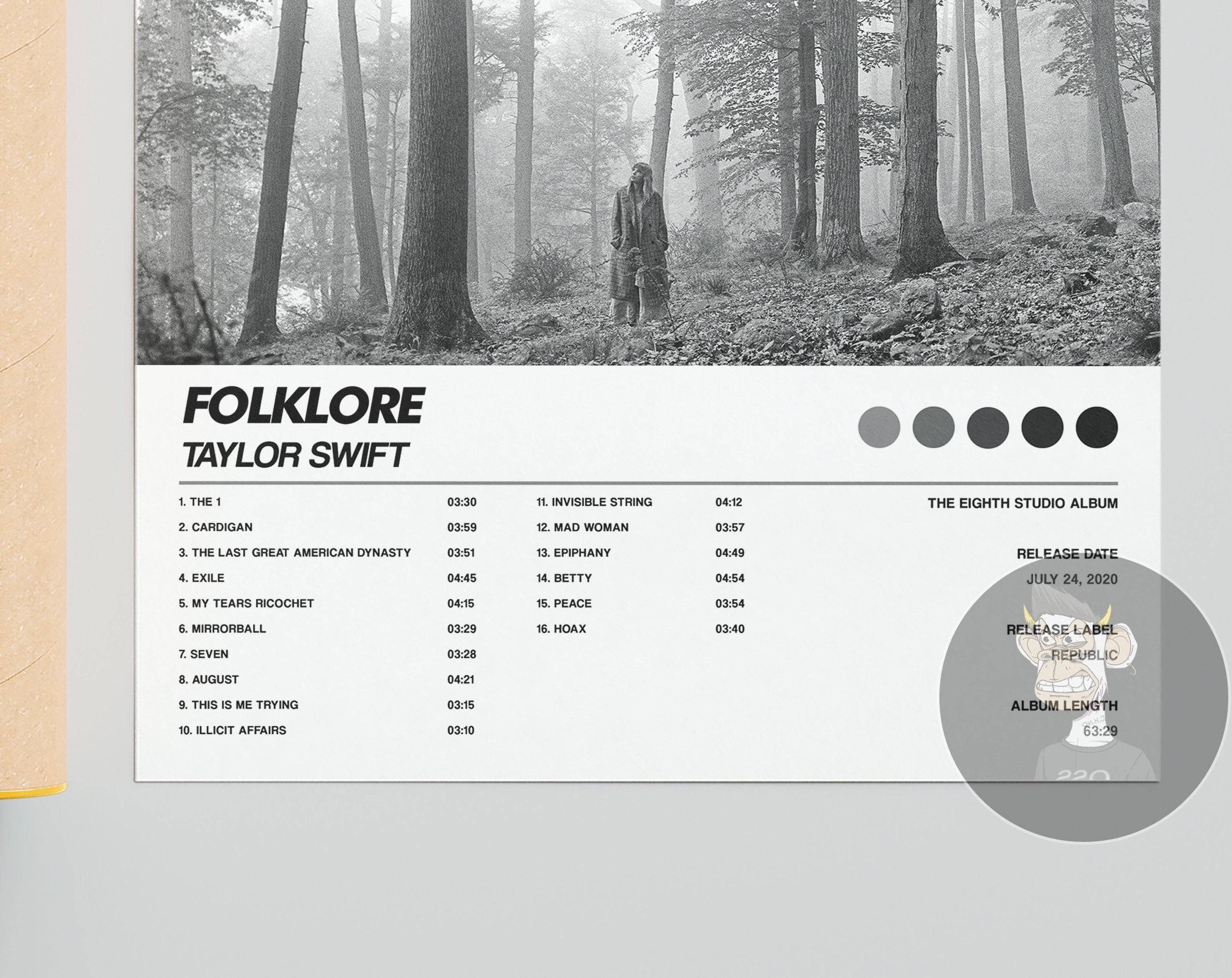 Taylor Swift - Folklore - album cover posters sold by Mila | SKU 500395 | Printerval UK