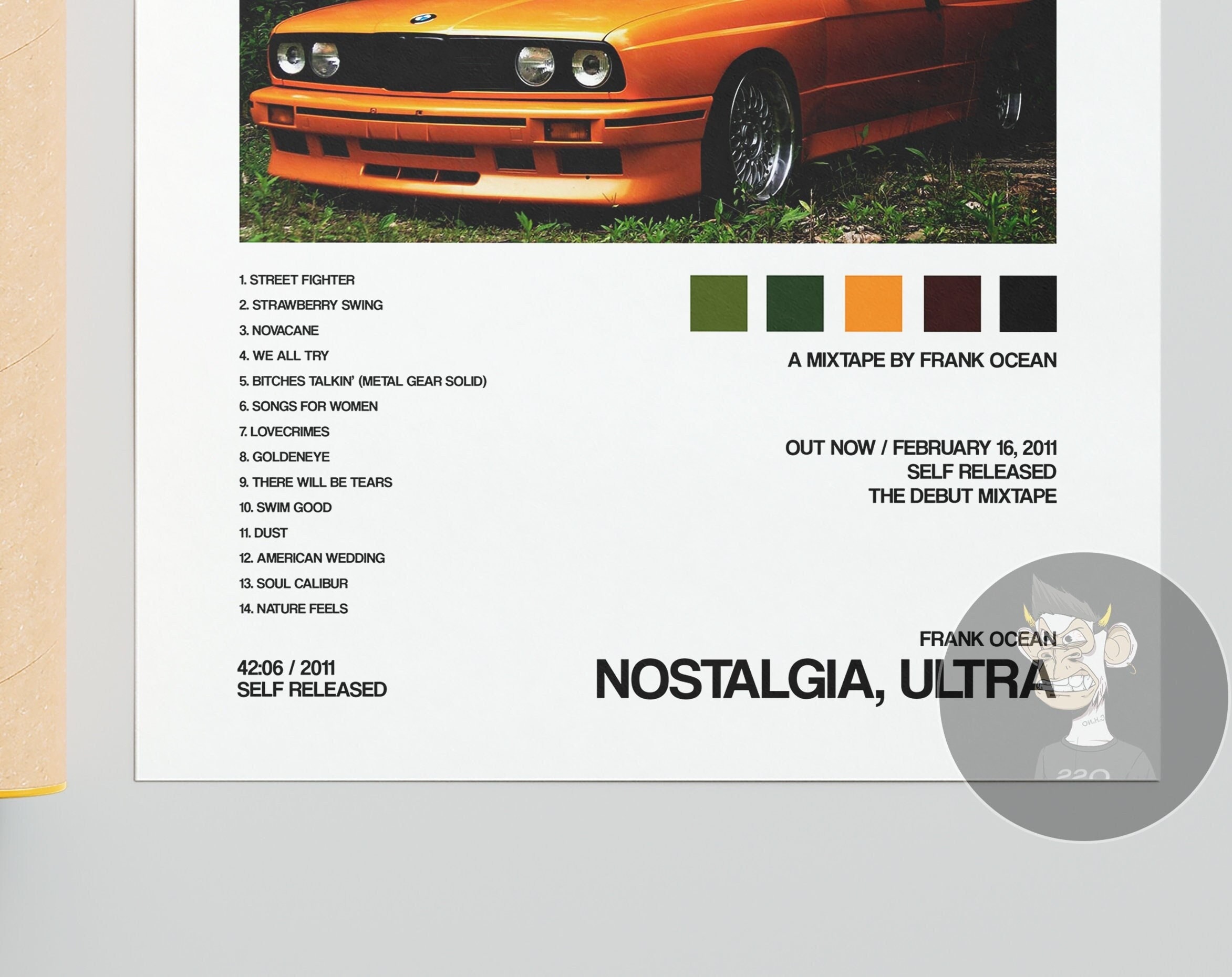 Frank Ocean - Nostalgia, Ultra - Album Cover Posters