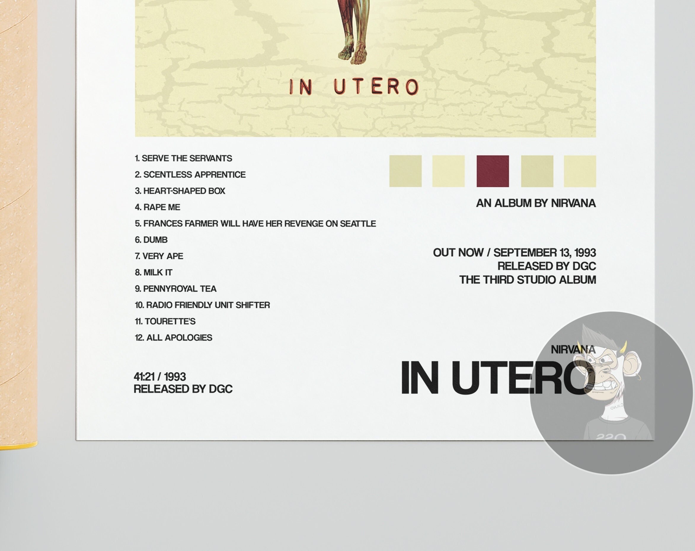 Nirvana - In Utero - album cover posters sold by mila | SKU 538111 ...