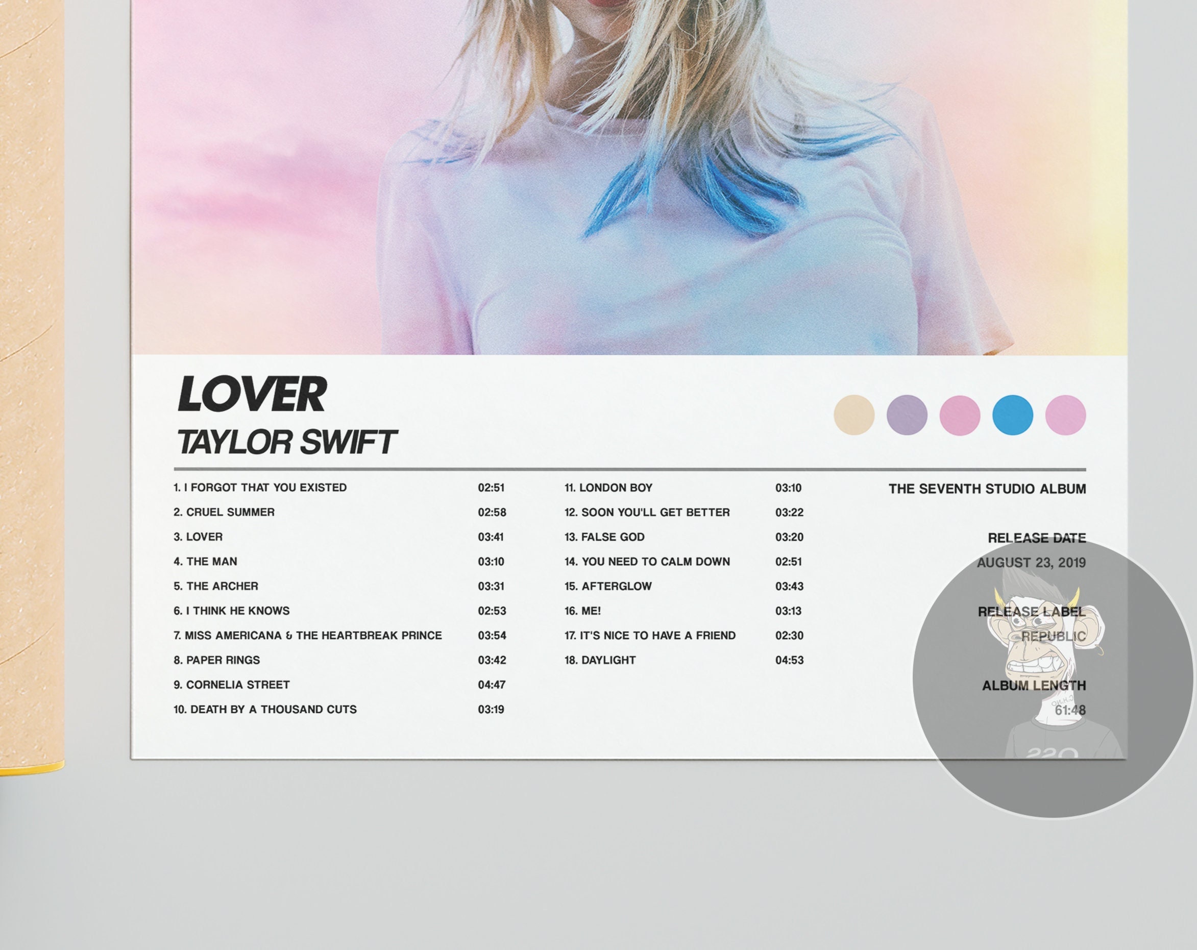 Taylor Swift - Lover Album Cover Poster Designed & Sold By Mila