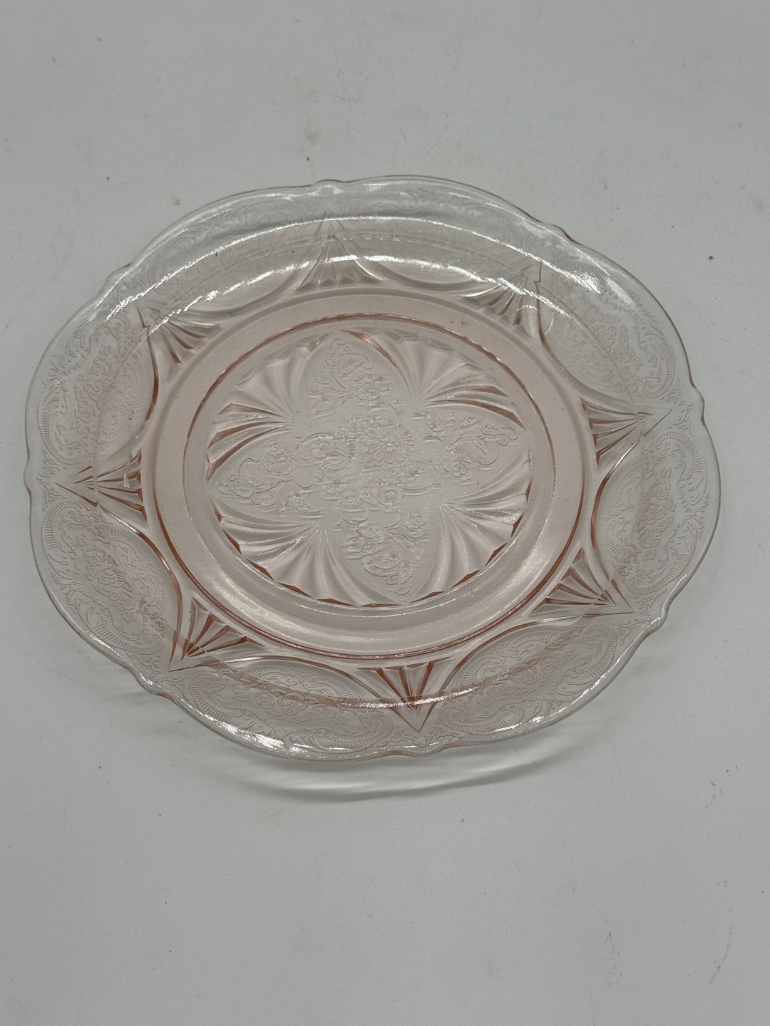 Pink Hazel Atlas Royal Lace Luncheon Plate - Etsy