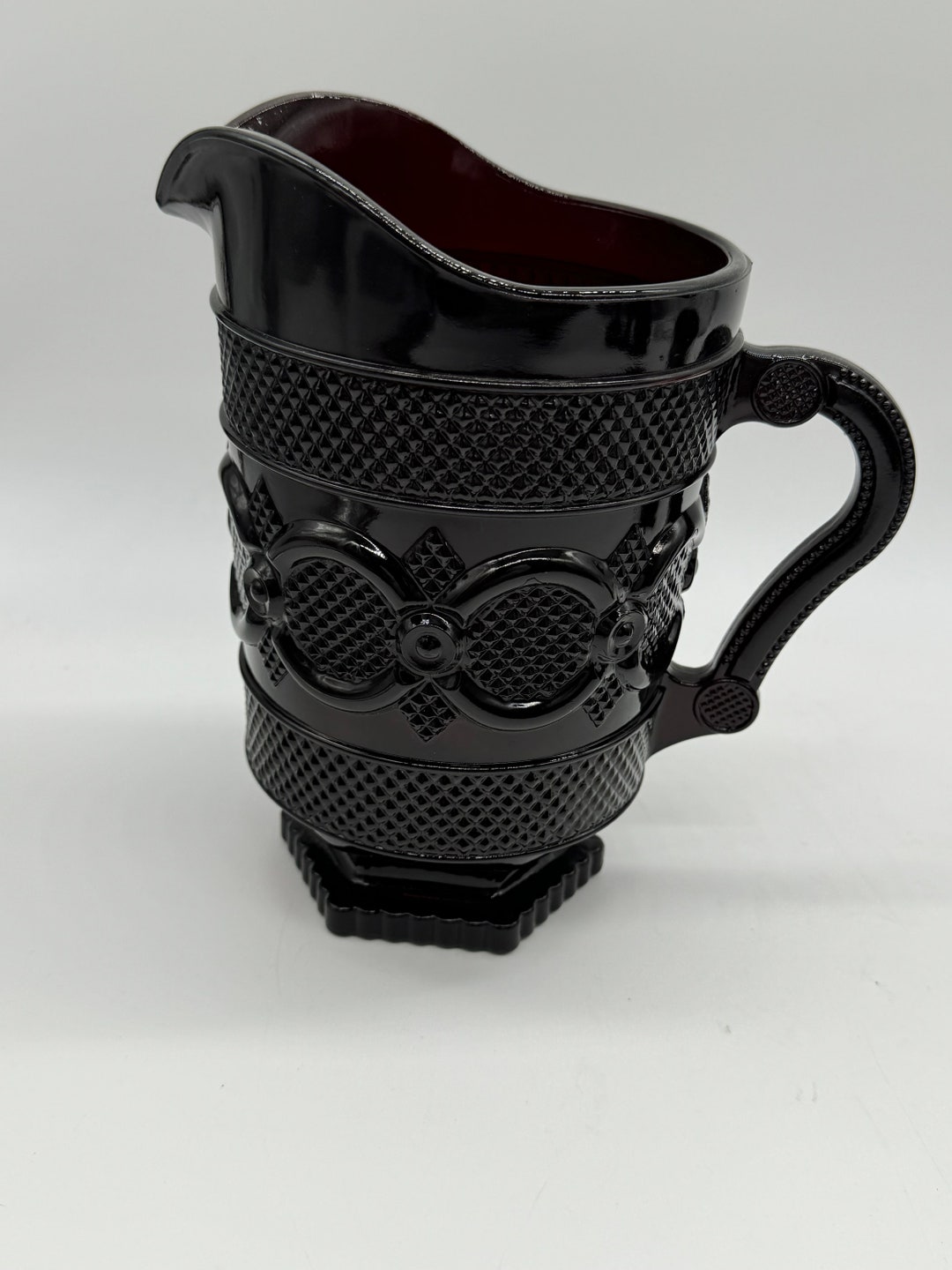 Avon 1876 Ruby Red Cape Cod Pitcher - Etsy