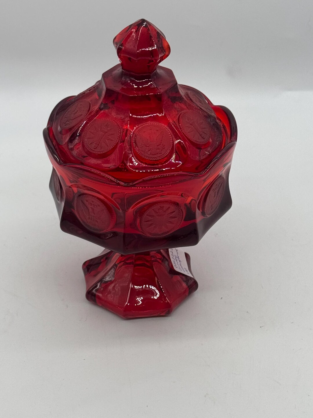 Fostoria Ruby Red Coin Wedding Jar - Etsy
