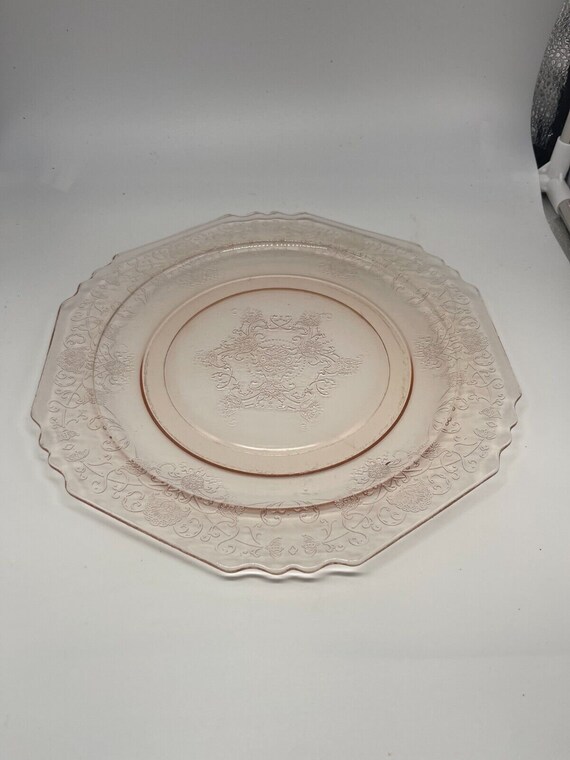 Hazel Atlas Pink Florentine Dinner Plate - Etsy